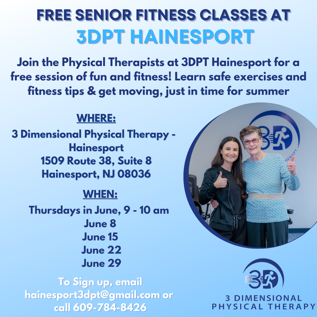Free Senior Fitness Classes at 3DPT Hainesport