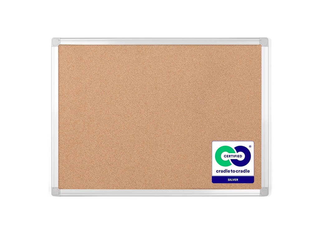 Natural Cork Tackboard with Standard Aluminum Framing - All Dry Erase