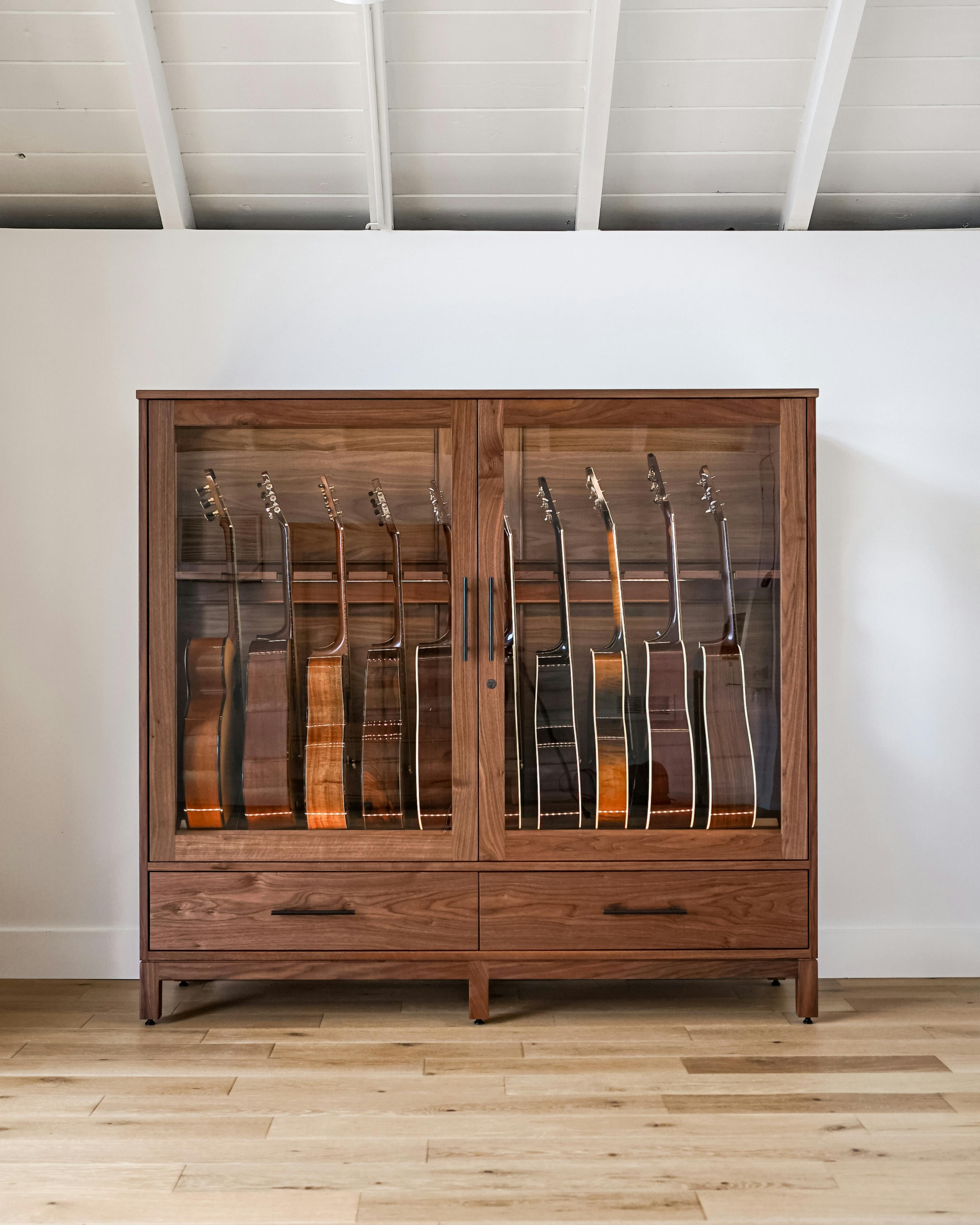 Large Guitar Habitat® Humidified Guitar Storage Display Cabinet