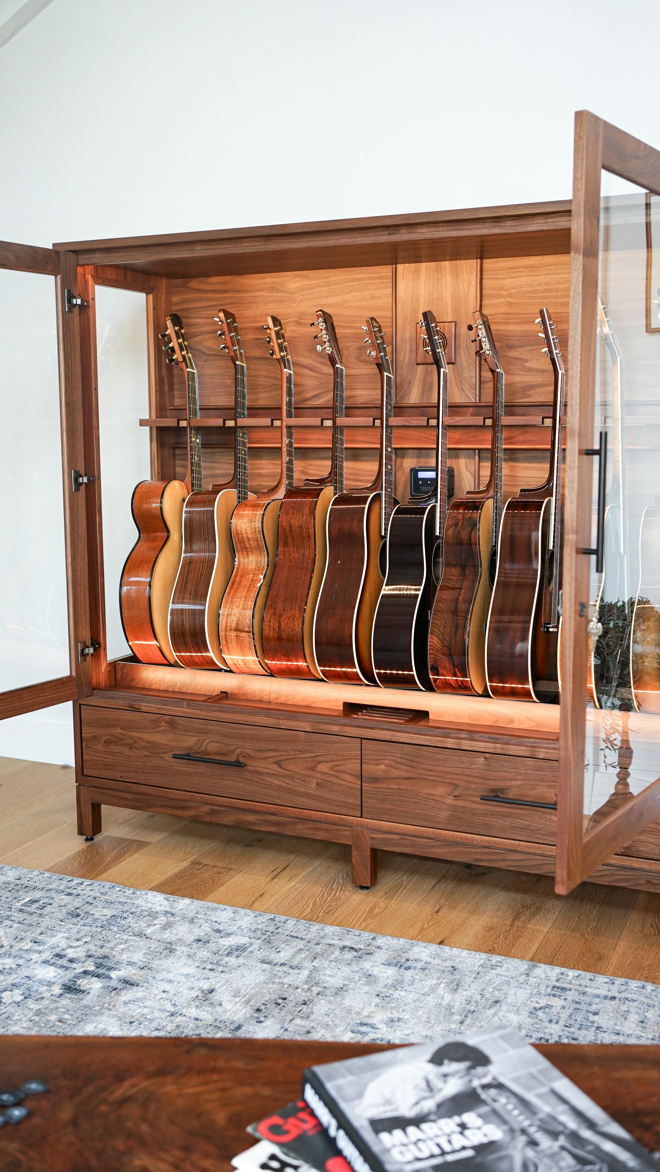 Large Guitar Habitat® Humidified Guitar Storage Display Cabinet