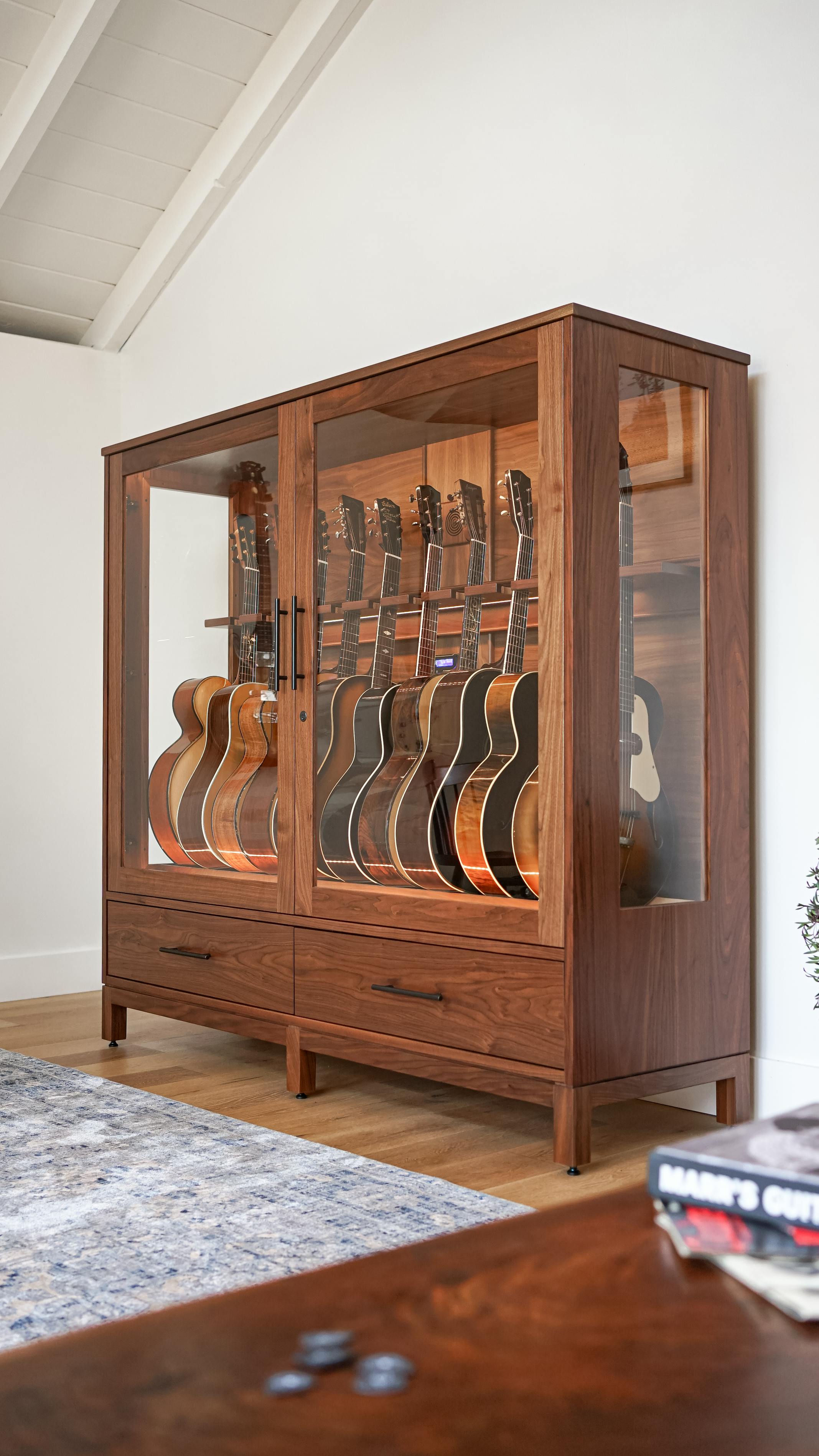 Large Guitar Habitat® Humidified Guitar Storage Display Cabinet