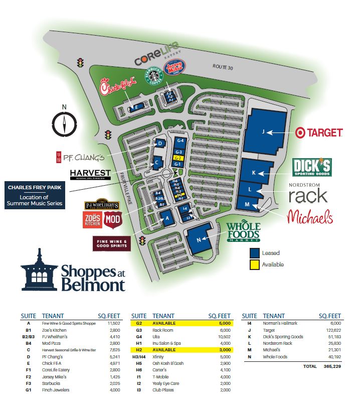 Directory Map – Shoppes at Belmont