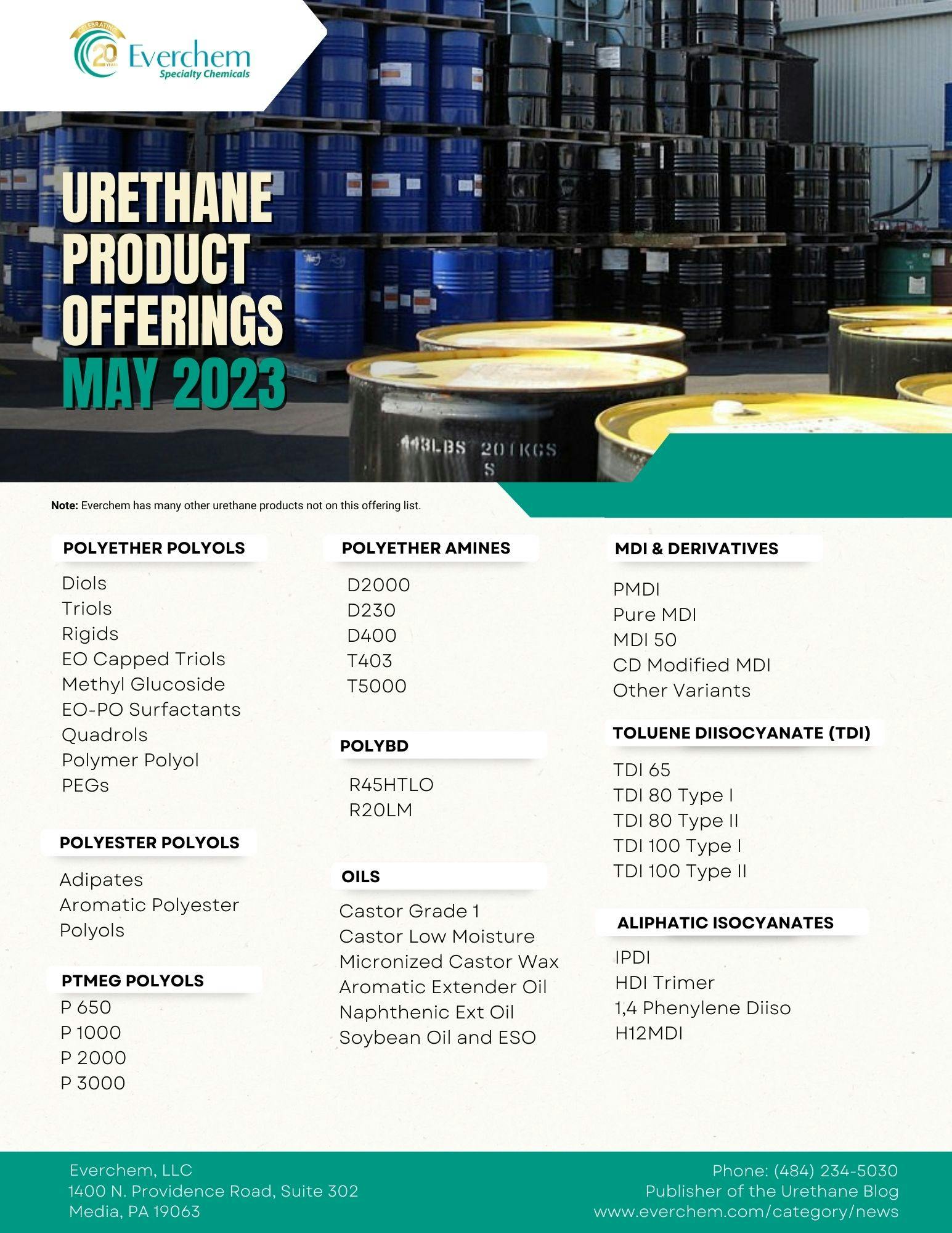 Urethane Raw Materials - Everchem Specialty Chemicals