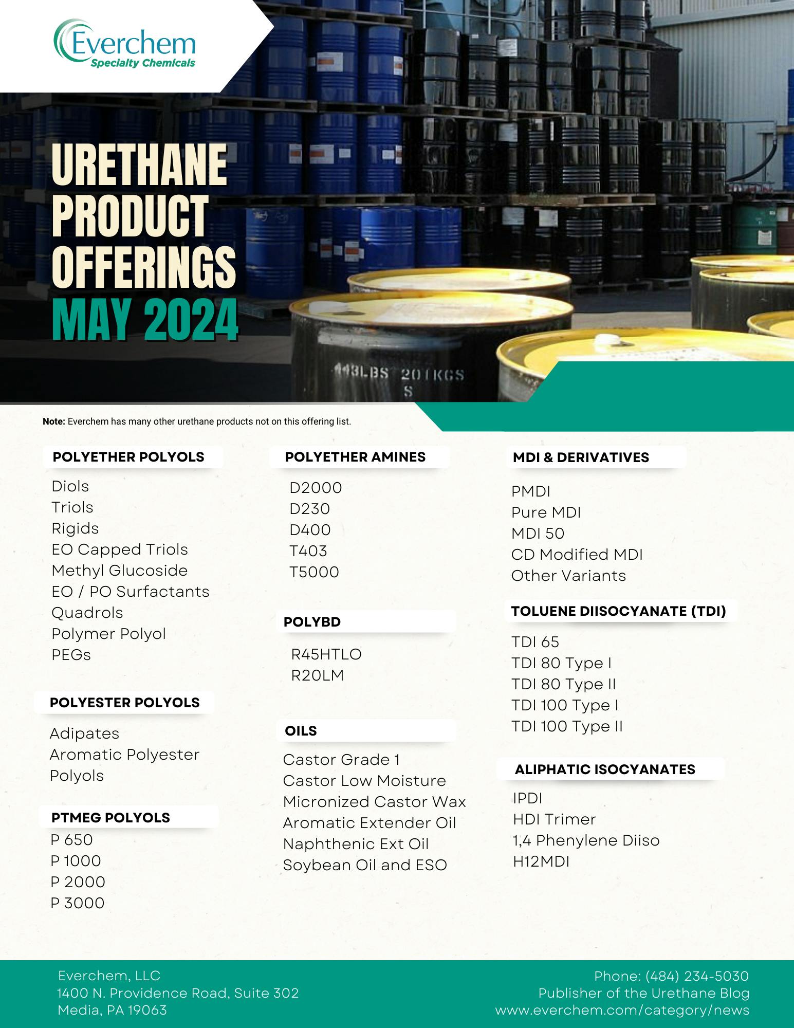 Urethane Raw Materials Everchem Specialty Chemicals