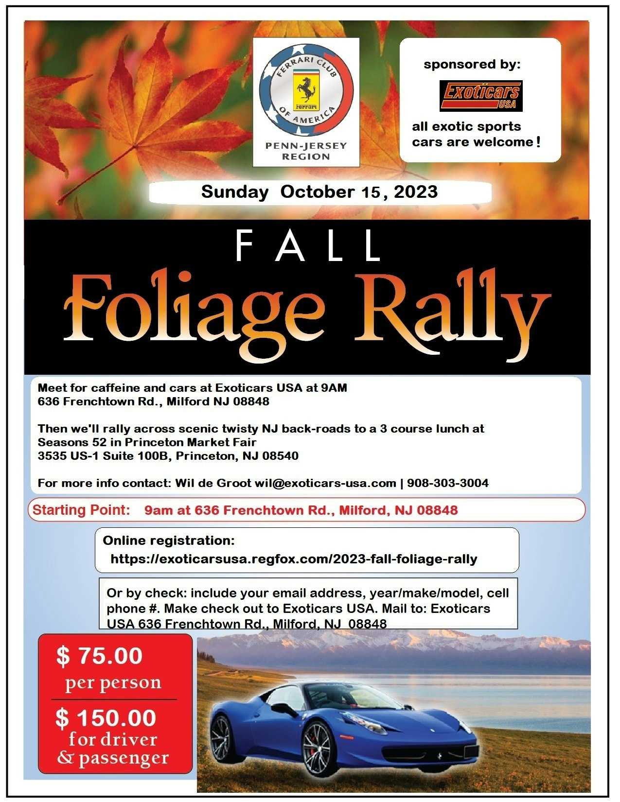 Upcoming Events – Ferrari Club of America – Penn-Jersey Region